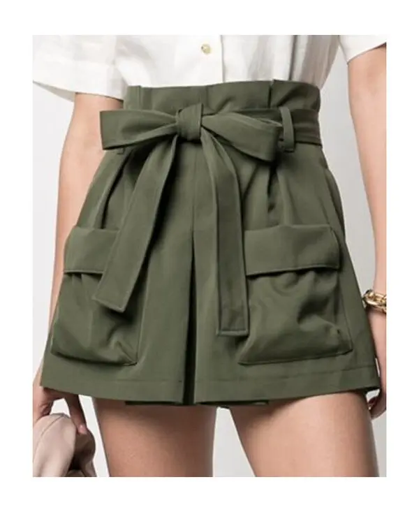 Red Valentino Belted Gabardine Shorts