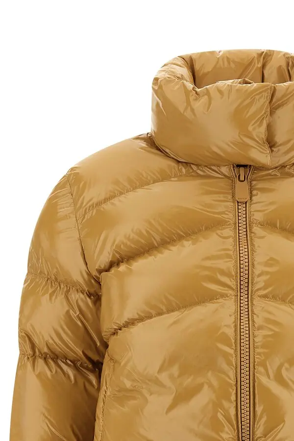 Pinko Long-sleeved Zip-up Down Jacket - Beige