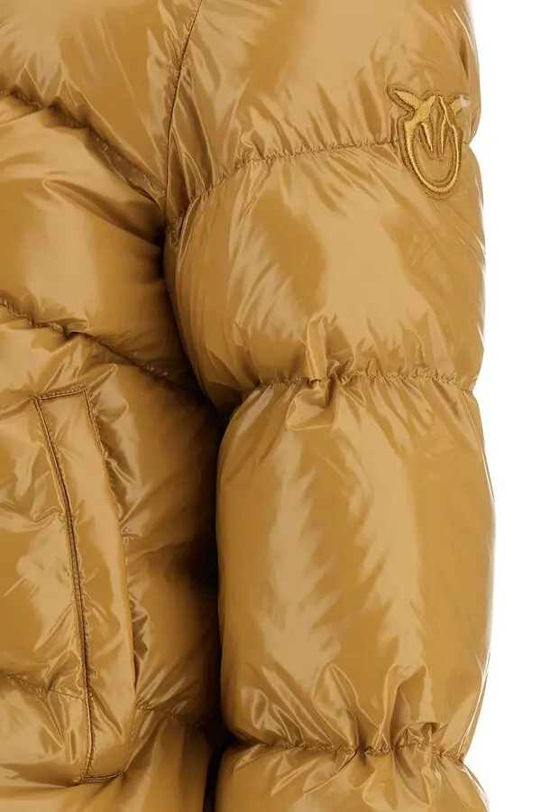 Pinko Long-sleeved Zip-up Down Jacket - Beige