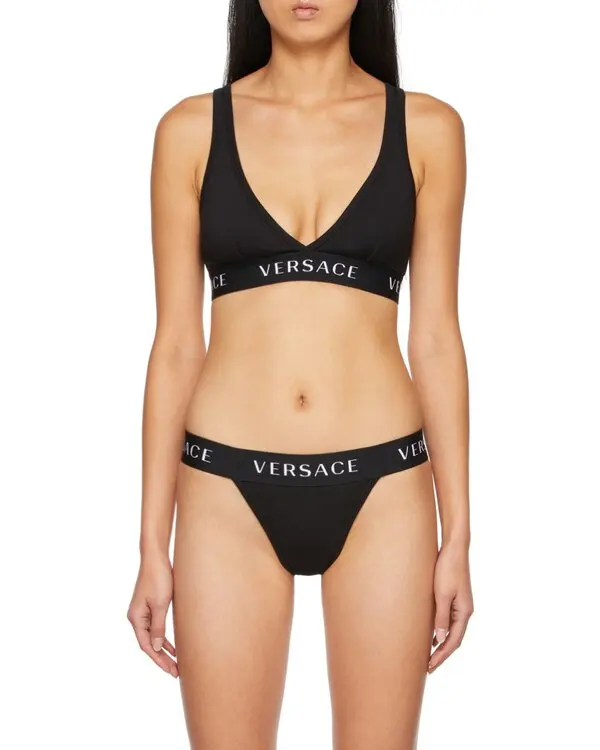Versace Logo-print Bra