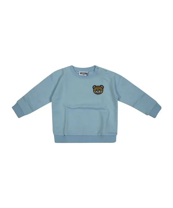 Moschino Round Neck Long Sleeve Sweater With Logo Detail