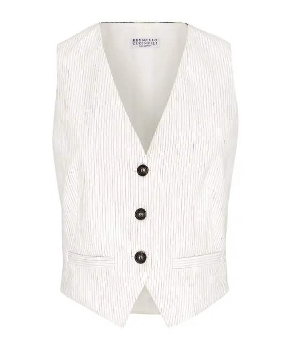 Brunello Cucinelli Sleeveless Pin Stripe Waistcoat