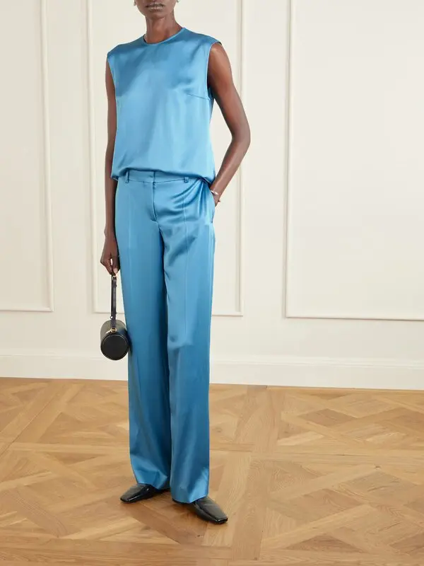 Stella McCartney Sleeveless Satin Vest - Blue