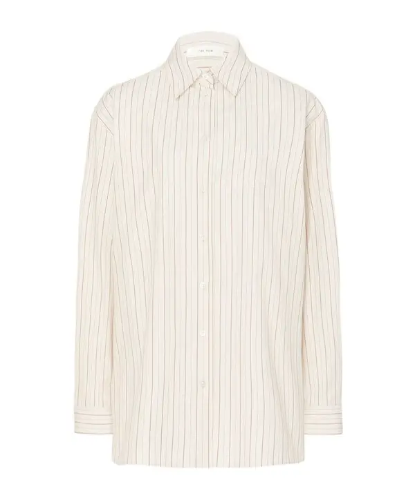 THE ROW Sisilia Striped Shirt - Ivory/brick