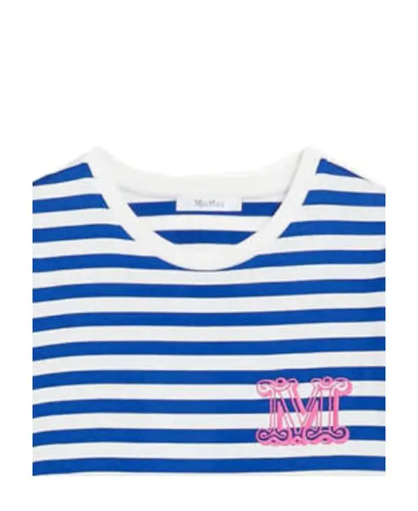 Max Mara Striped Logo Embroidered T-shirt