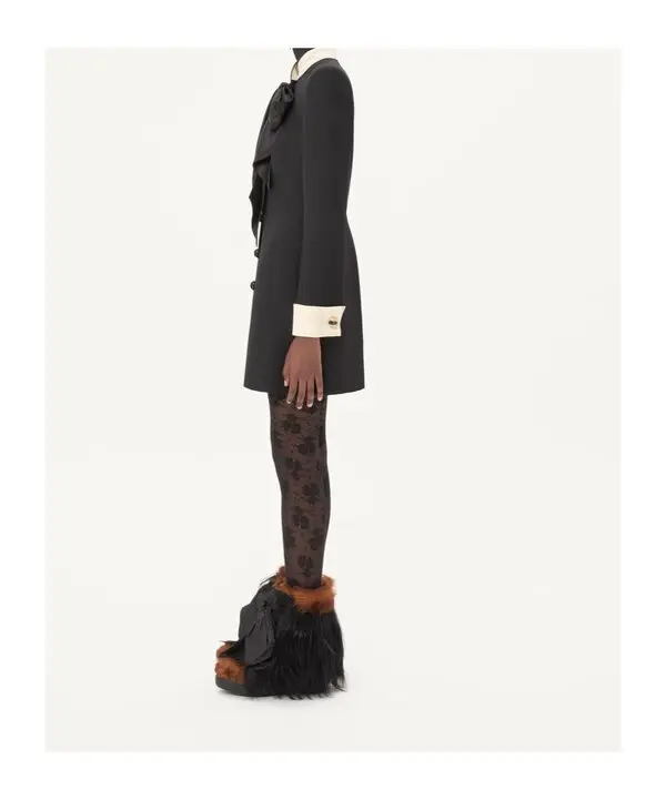 Valentino Garavani Long Sleeve Bow Detail Mini Dress