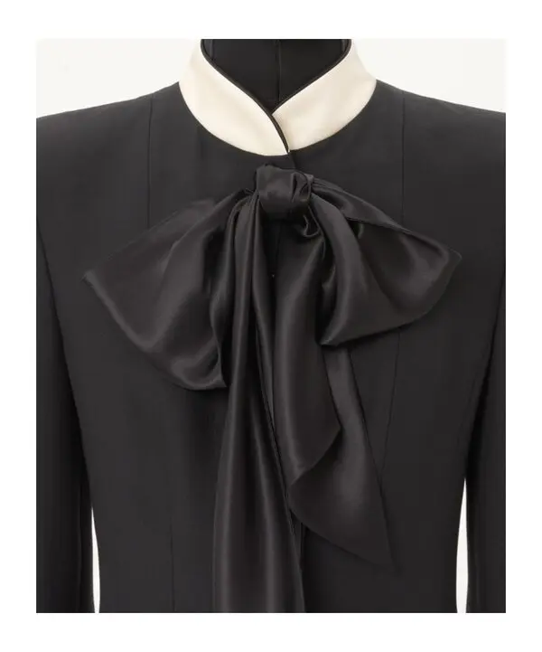 Valentino Garavani Long Sleeve Bow Detail Mini Dress