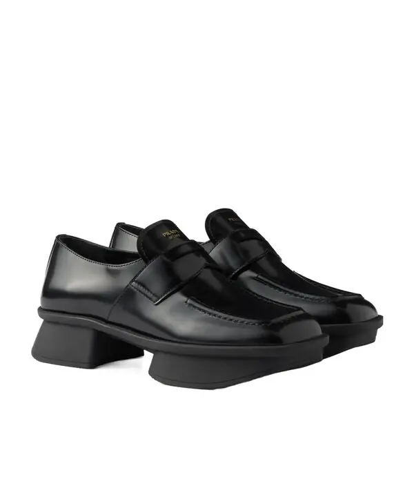 Prada Block Heel Loafers - Black