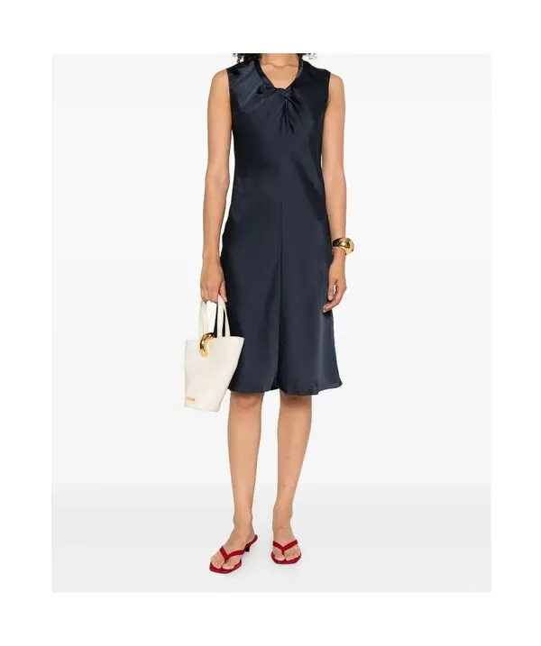 Theory Twist Scoop Neck Sleeveless Midi Dress - No
