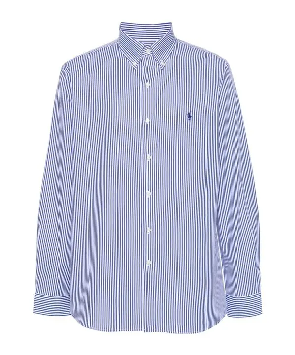 Polo Ralph Lauren Pony Embroidered Pinstriped Shirt - Blue