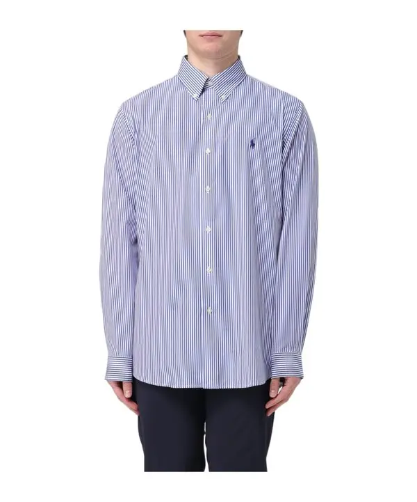 Polo Ralph Lauren Pony Embroidered Pinstriped Shirt - Blue