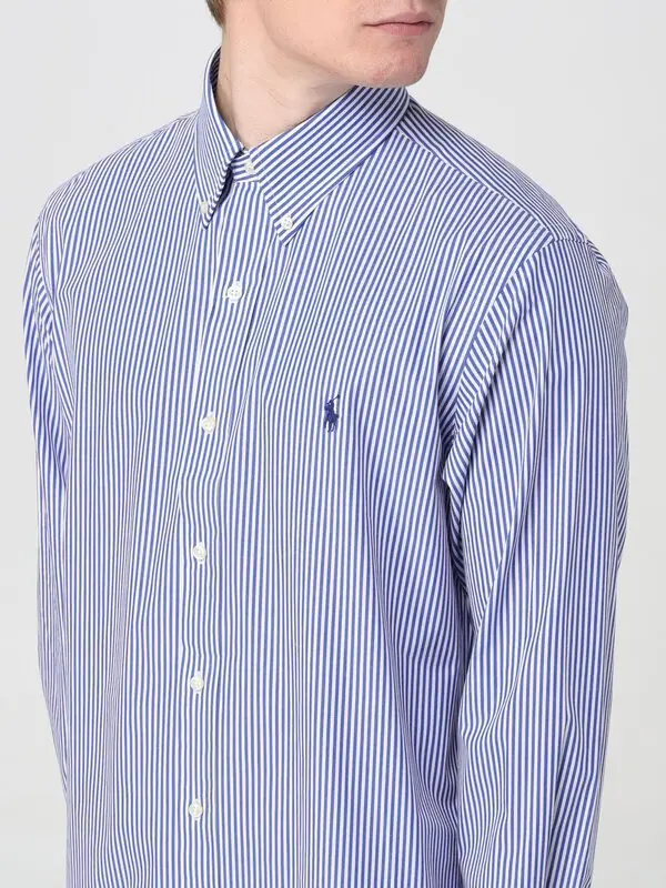 Polo Ralph Lauren Pony Embroidered Pinstriped Shirt - Blue