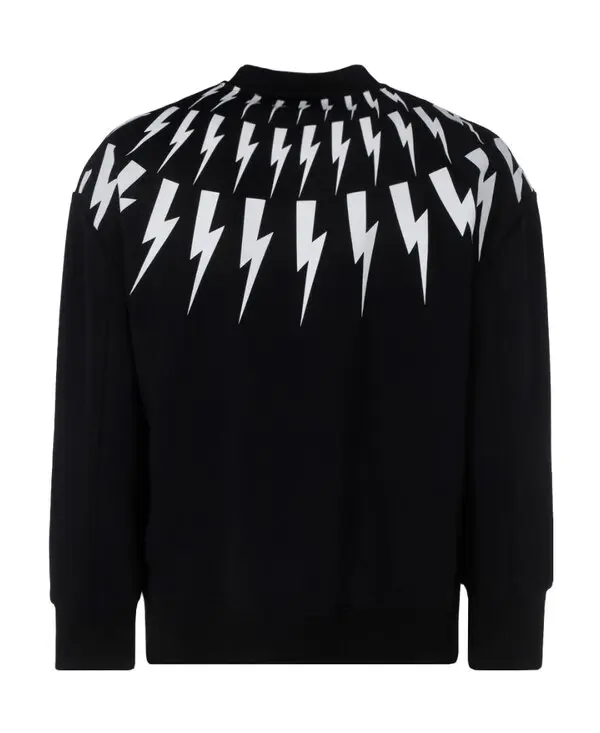 Neil Barrett Thunderbolt Print Crewneck Sweatshirt - Black