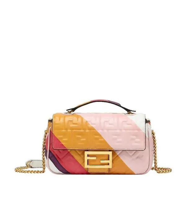 Fendi Medium Baguette Chain Shoulder Bag - Pink