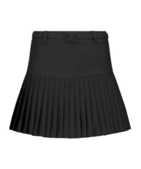 Dior Belt Detailed Pleated Mini Skirt - Black