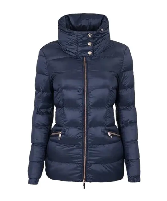 EA7 Quilted Zip-up Jacket With Stand Collar