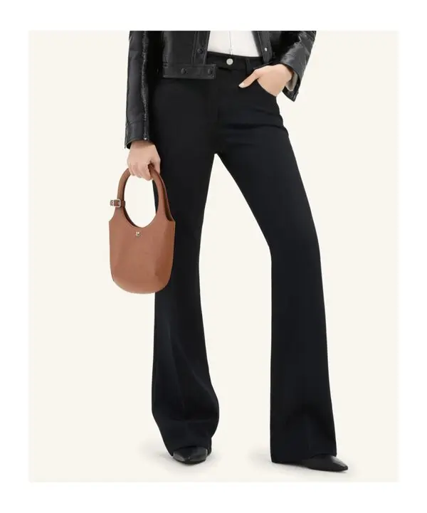 COURREGES Courrèges 70s Twill Bootcut Pants - Black
