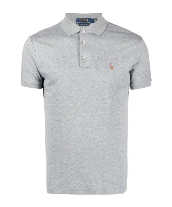Polo Ralph Lauren Logo Embroidered Short-sleeved Polo Shirt - Gray