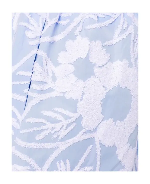 Prada Embroidered Poplin Shorts - Blue/white