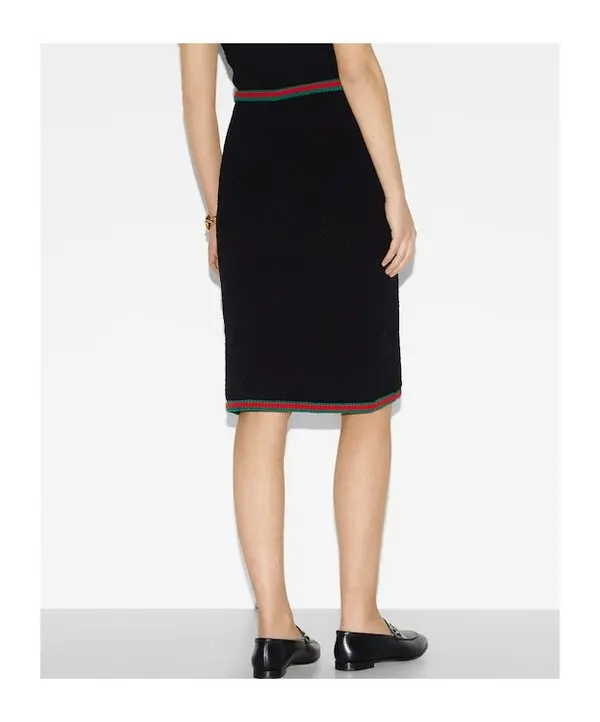 Gucci Web Detailed Lace Skirt