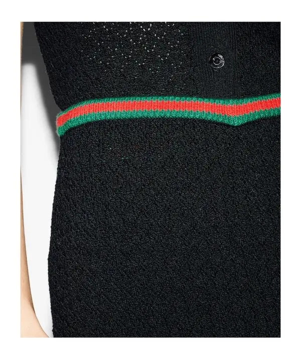 Gucci Web Detailed Lace Skirt