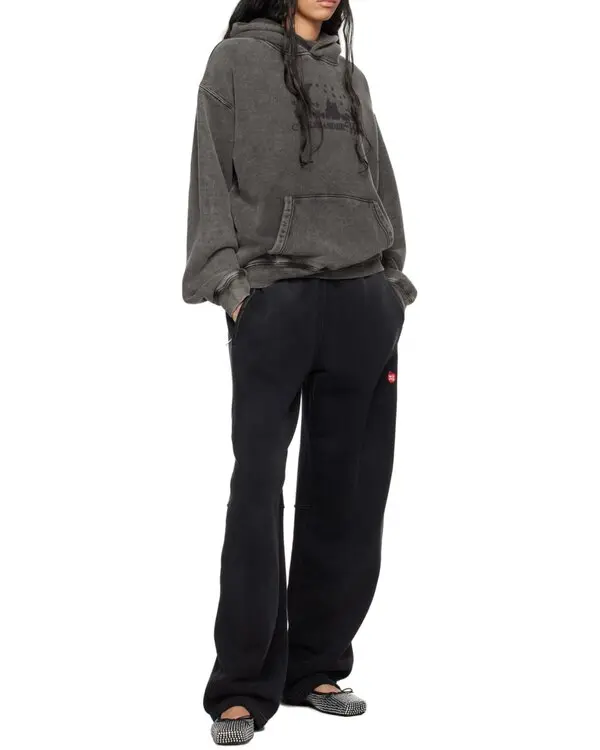 Alexander Wang Logo Jacquard Distressed Hoodie