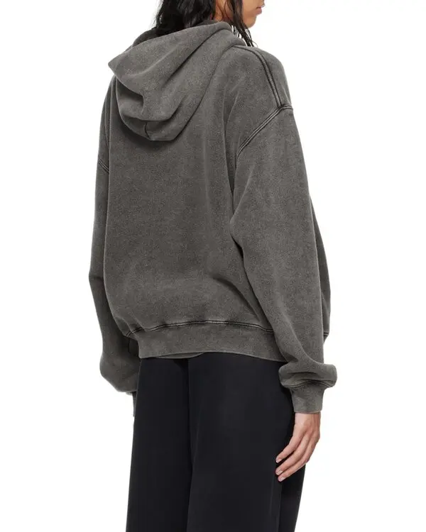 Alexander Wang Logo Jacquard Distressed Hoodie