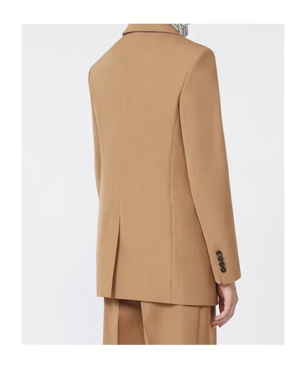 Max Mara Single Breasted Grain De Poudre Wool Blazer