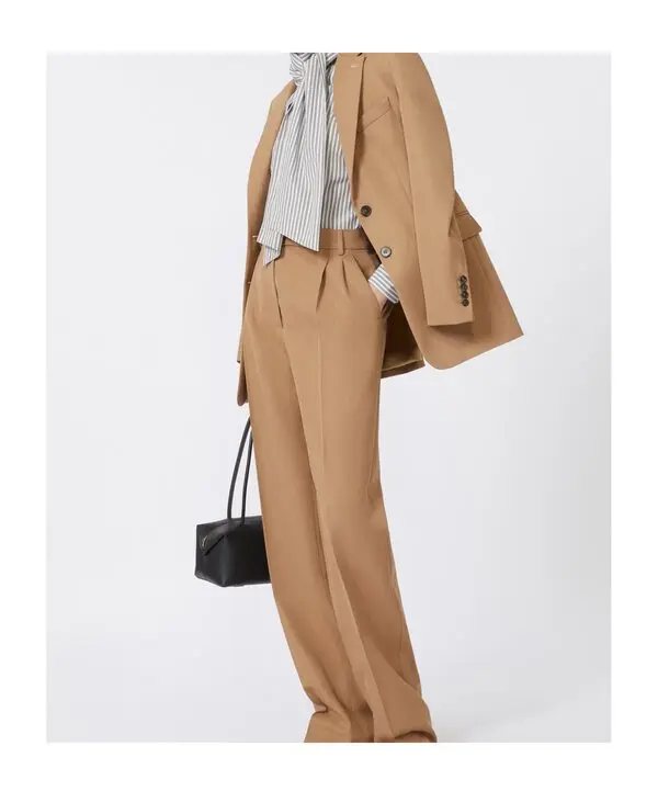 Max Mara Single Breasted Grain De Poudre Wool Blazer