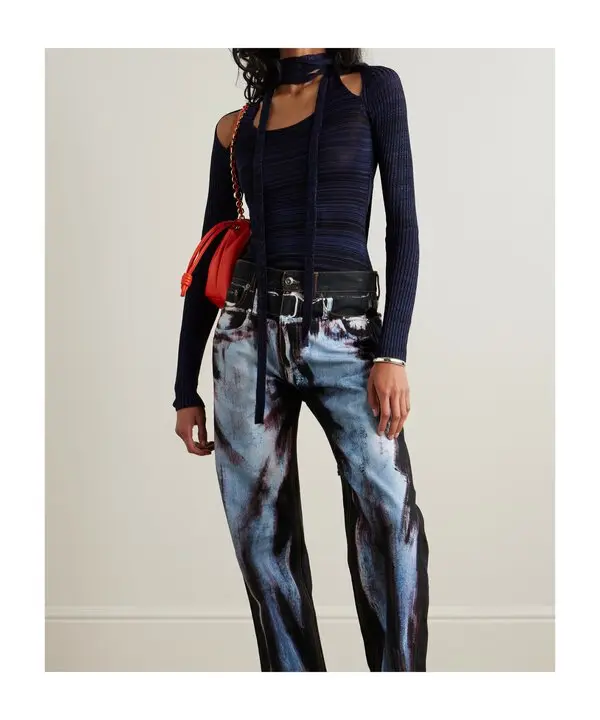Y/project Ribbed Knit Top With Scarf Detail