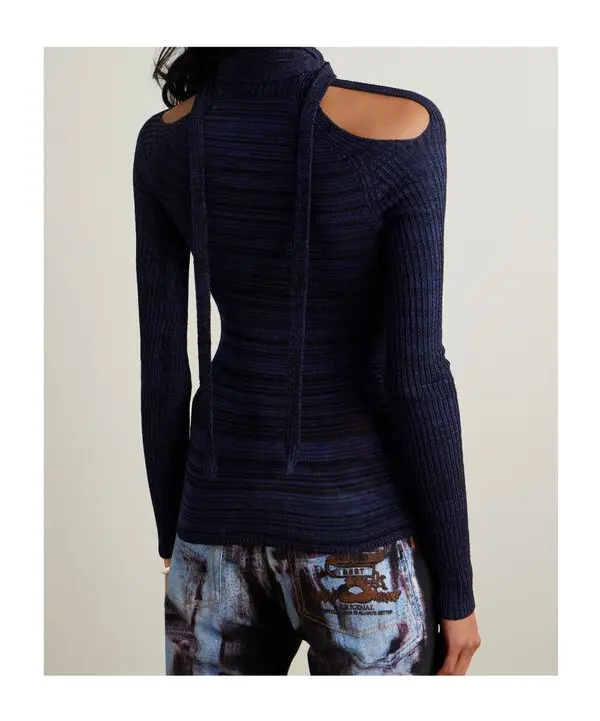 Y/project Ribbed Knit Top With Scarf Detail