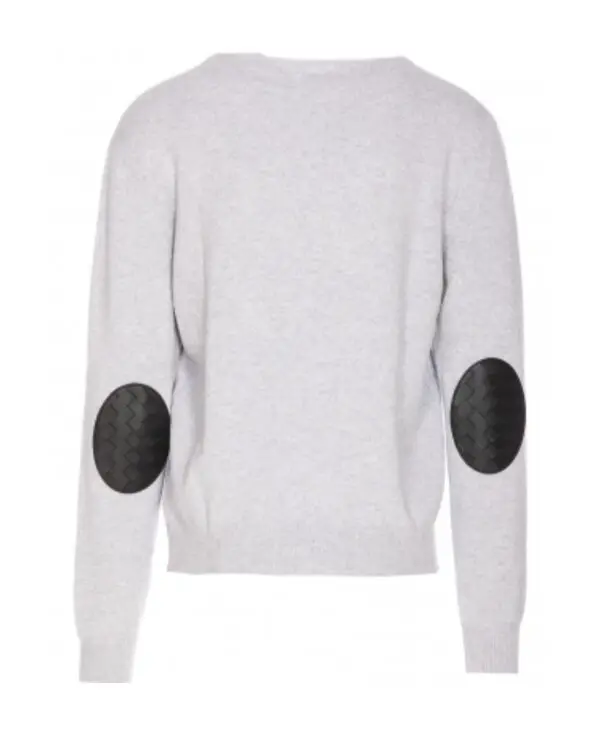 Bottega Veneta Crewneck Knitted Jumper With Patch Details - Gray