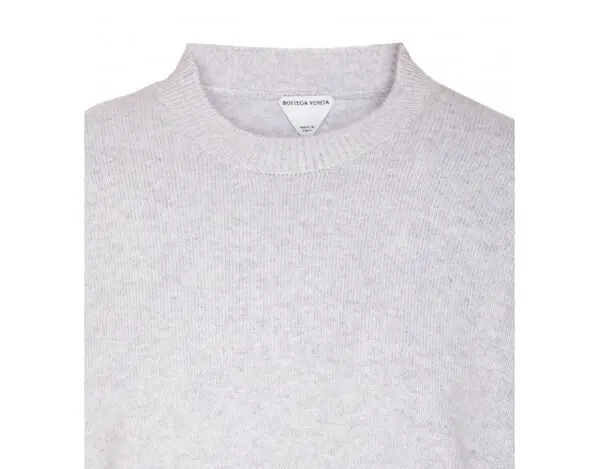 Bottega Veneta Crewneck Knitted Jumper With Patch Details - Gray