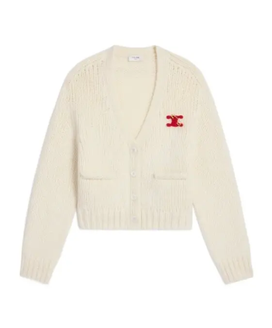 Celine Cardigan In Cashmere And Silk - Off White