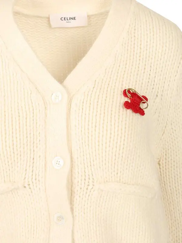 Celine Cardigan In Cashmere And Silk - Off White