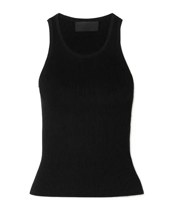 NILI LOTAN Lottie Ribbed Tank Top - Black