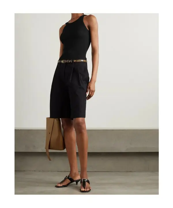 NILI LOTAN Lottie Ribbed Tank Top - Black