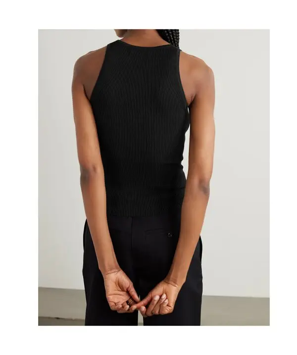 NILI LOTAN Lottie Ribbed Tank Top - Black