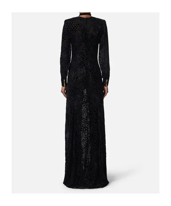 Elisabetta Franchi Burnout Velvet Maxi Dress