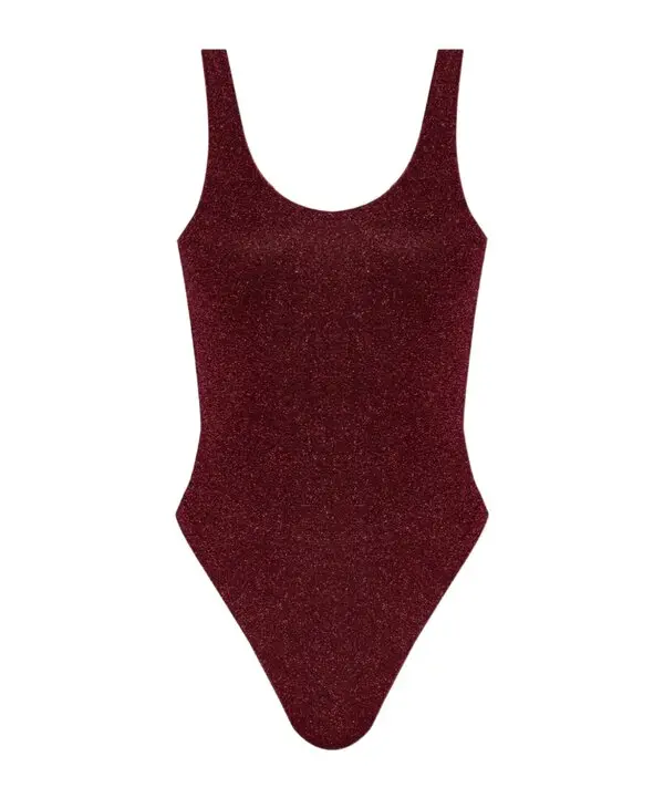Oseree Wide Strap One Piece Swimsuit - Brown
