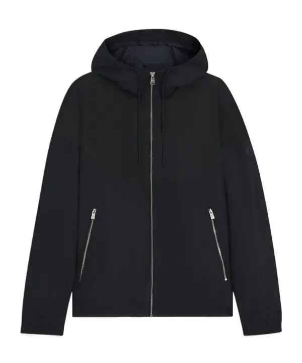 Hugo Boss Water-repellent Hooded Jacket With Zip Closure