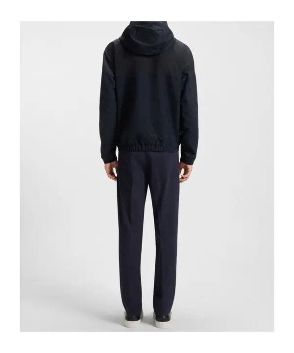 Hugo Boss Water-repellent Hooded Jacket With Zip Closure