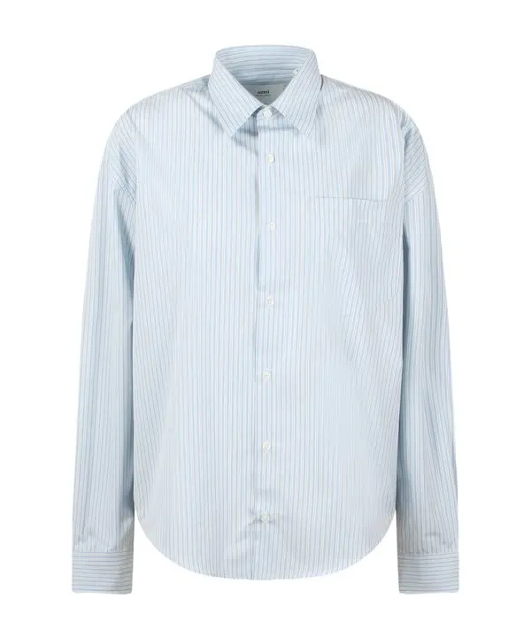 AMI Paris Poplin Striped Button-up Shirt