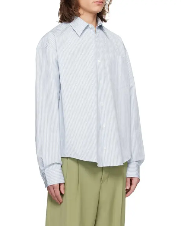 AMI Paris Poplin Striped Button-up Shirt