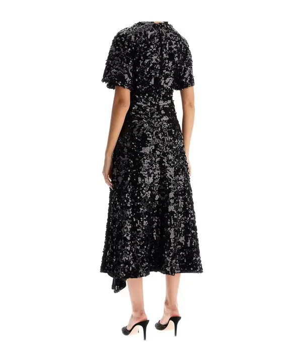 GANNI Sequined Short Sleeve Dress