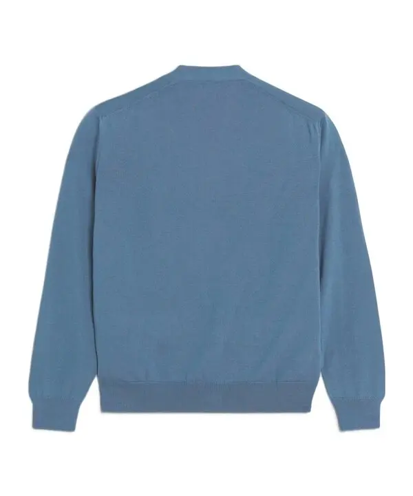 Maison Kitsuné Fox Head Patch V-neck Cardigan - Blue