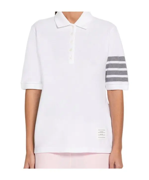 Thom Browne 4-bar Short Sleeve Polo Top
