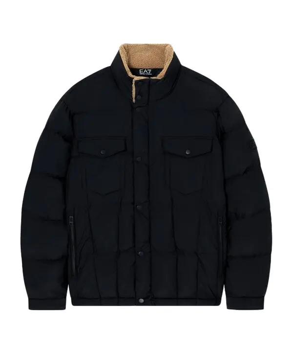 EA7 Long-sleeve Padded Jacket With Stand Collar