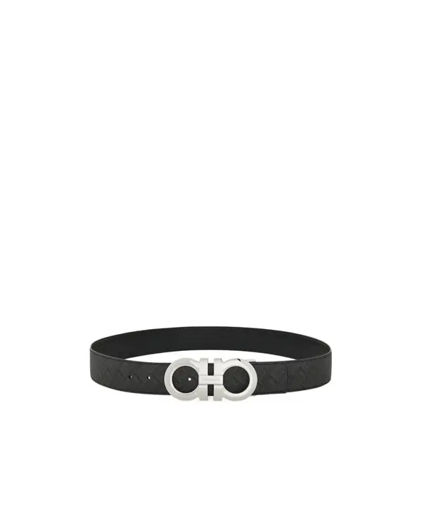 FERRAGAMO Double-sided Belt - Black/gray