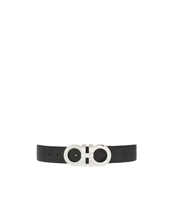 FERRAGAMO Double-sided Belt - Black/gray